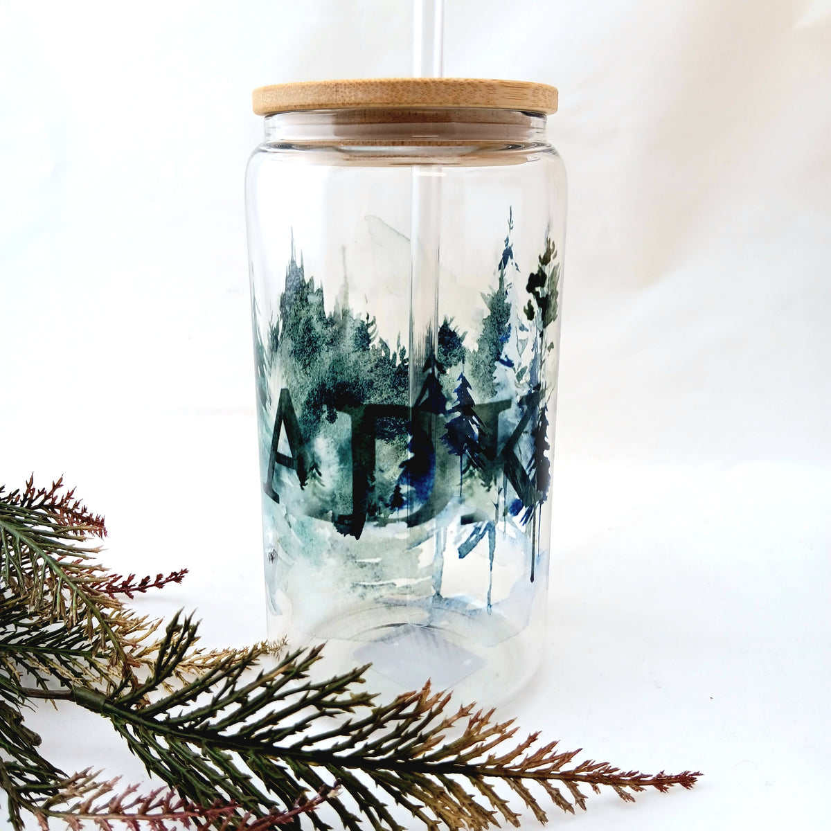 16 oz ADK Glass Tumbler w/ Bamboo Lid & Straw (2 options) – The ADKX Store
